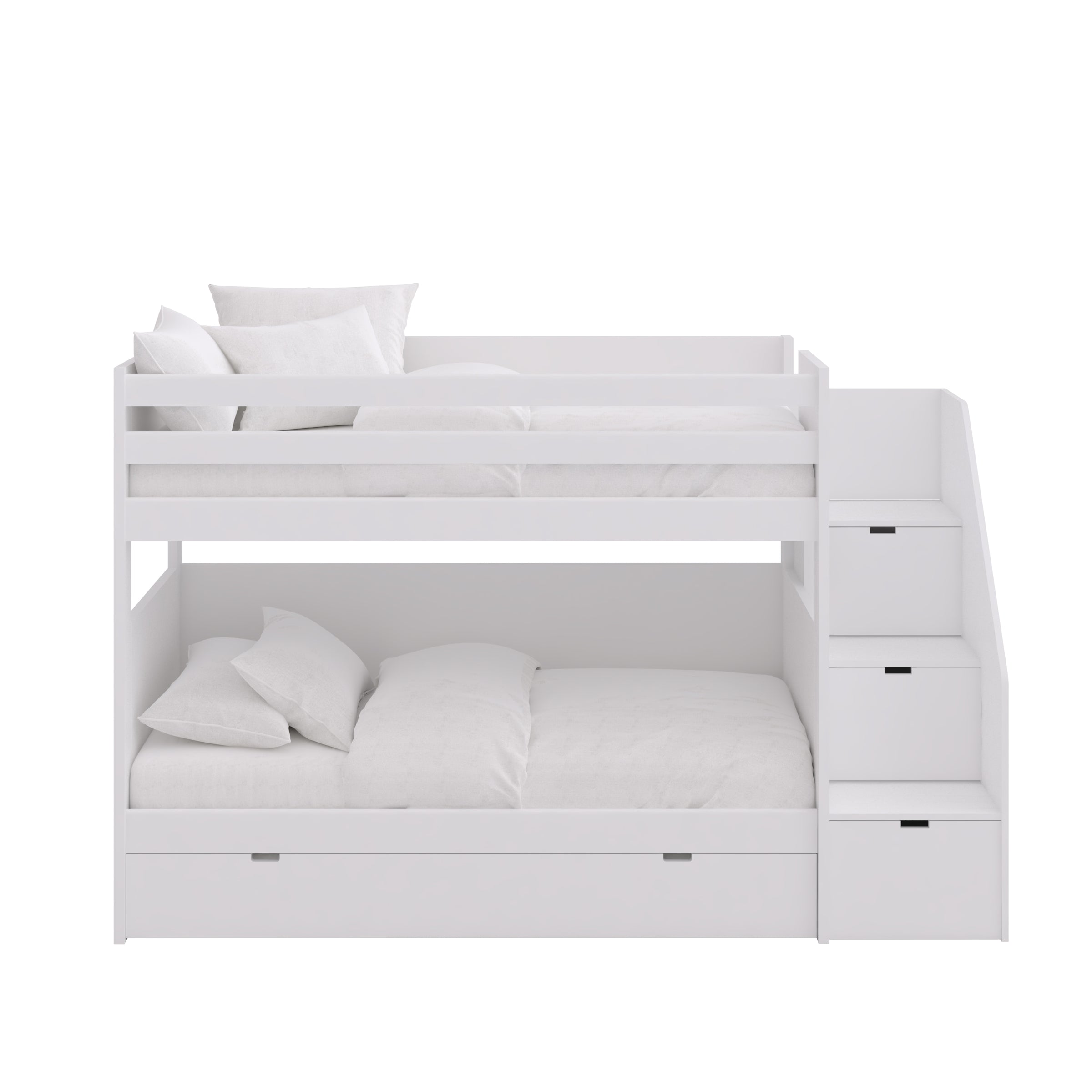 Bunk bed with storage steps and extra bed